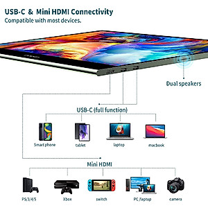 INNOCN 15.6" Portable Monitor - OLED Touch Monitor with Battery Second Touch Screen for Photo Editing with 4K, 100% DCI-P3, 100000:1, 10Bits, USB C External Monitor for Laptop,PC, Phone,Consoles