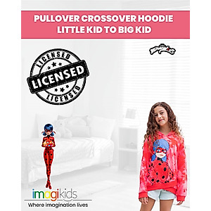 Miraculous Ladybug Little Girls French Terry Hoodie Red 4-5