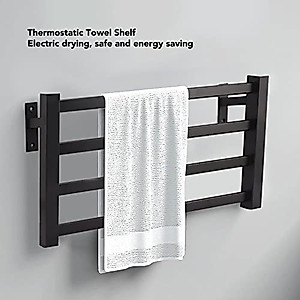 Fafeicy Thermostatic Towel Shelf, Bathroom Towel Rack Towel Holder, Electric Heated Towel Rack with Multiple Bars and Wall Mounting