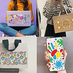 Myhiju 5 Sheets UV DTF Transfer Sticker for 16OZ Libbey Glass Cups, UV DTF Cup Wrap Transfer Cup Stickers Clear Film Transfer Paper Mug Stickers Waterproof DIY Rub on Transfers for Crafts Decals (Style3)