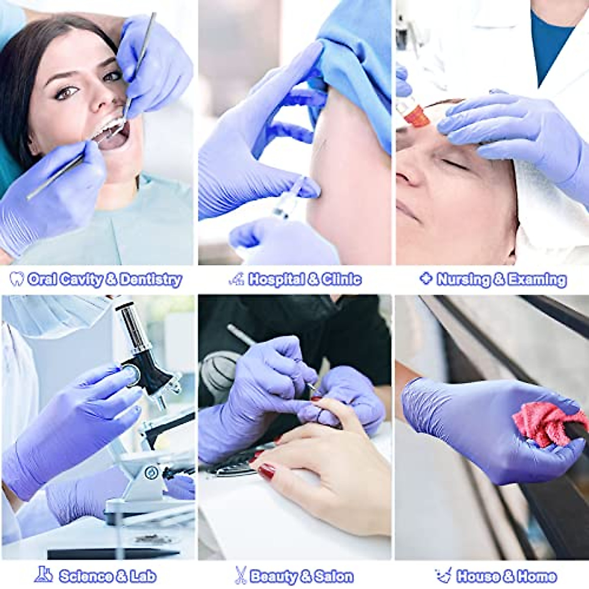 Vaingarb Nitrile Exam Gloves 100 Count Medium Purple Disposable Medical Gloves Case of Bulk Powder Free Examination Glove