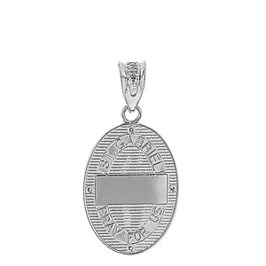 925 Sterling Silver Saint Gabriel The Archangel CZ Oval Medal Pendant (1")