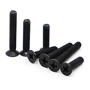 10-50Pcs M1 M1.2 M1.4 M1.6 M2 M2.5 M3 M4 M5 Black Mini Micro Computer Small Cross Flat Head Bolt Notebook Screws 3mm M2 50pcs