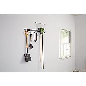 Rubbermaid FastTrack Garage Storage Utility Hooks, 5 Piece, Black, All in One Rail Hook Kit and Tool Organizer, Heavy Duty for Home/Garage/Shed/Garden