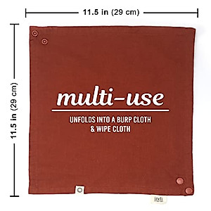 Kishu Baby Indi - Premium GOTS Certified Organic Bandana Scarf Bib (Rust)