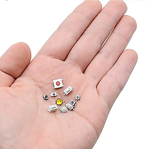 QTETAK 200 Pcs 10 Value Micro Momentary Tactile Push Button Switch Tact Assortment Kit