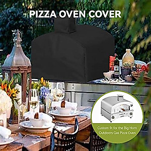 WNANAN Pizza Oven Cover for Big Horn Outdoors Gas Pizza Oven,600D Heavy Duty Waterproof Cover,Black