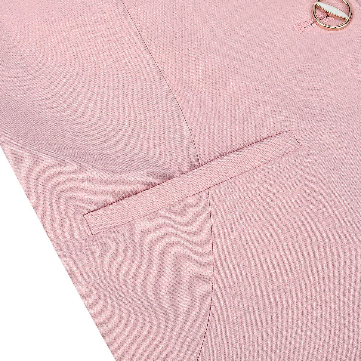 YUNCLOS Women's 2 Piece Office Work Suit Set One Button Blazer and Pants Pink