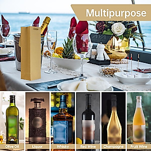 CZWESTC 20 Pack Kraft Paper Wine Bags with Handles Brown Wine Bottle Bags BulkWine Gift Bags Shopping Bags Party Bags Retails Bags Whiskey Champagne Bottles Bags-3.5×4.3×13.8 in