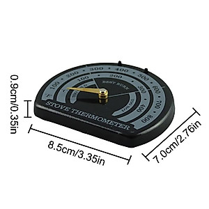 UXZDX CUJUX Magnetic Wood Fireplace Fan Stove Thermometer with Probe Household Sensitivity Barbecue Oven Tool (Color : Black, Size : 8.5x7x0.9cm)
