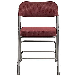 Flash Furniture HERCULES Series Premium Curved Triple Braced & Double Hinged Burgundy Fabric Metal Folding Chair
