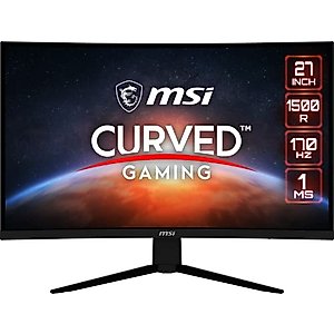 MSI G273CQ, 27" Gaming Monitor, 2560 x 1440 (QHD), VA, 170Hz, FreeSync Premium, HDR Ready, HDMI, Displayport, Tilt, Black