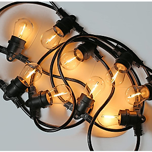 FUTIME 48 Pack S14 LED String Light Bulbs, 1W Shatterproof & Waterproof Outdoor Indoor Replacement Bulbs, E26 Base Edison LED Light Bulbs Warm White 2200K. (S14 48Pack)