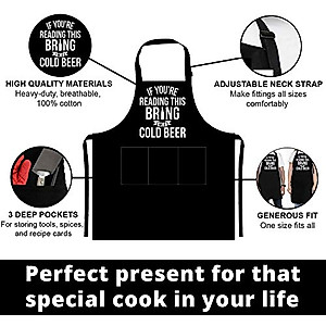 NewEleven Aprons For Men With Pockets - Birthday Gifts For Men, Dad, Husband, Grandpa, Uncle, Brother - Funny Apron For Dad, Husband, Grandpa, Uncle, Boyfriend - Cooking apron, Bbq apron, Grill Apron