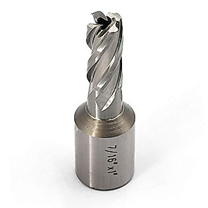 Annular Cutter JESTUOUS 3/4 Inch Weldon Shank 7/16 Cutting Diameter 1 Cutting Depth with Two-Flat HSS Kit for Magnetic Drill Press,1 Piece