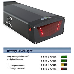 Joyisi Ebike Battery 48V 20AH Lithium Ion Battery with Charger, USB Port and Taillight, Electric Bike Battery for 1000W 750W 500W 250W E-Bike Motor Kit