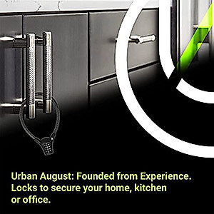 Urban August French Door Refrigerator Lock, Black, Combination Lock, Passcode Unlock