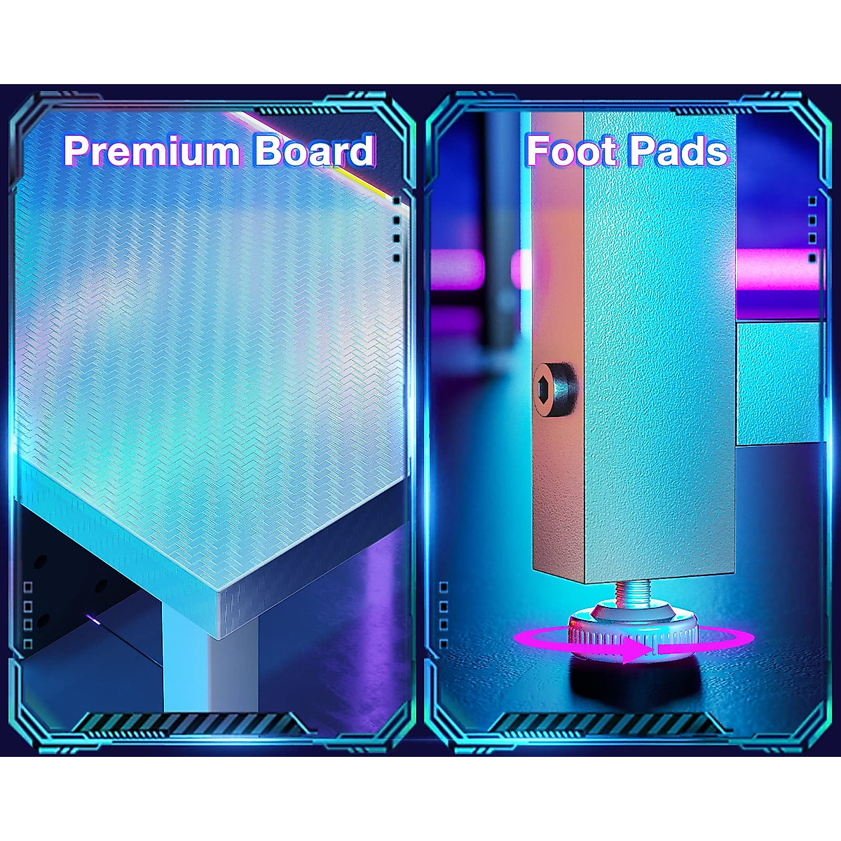 ODK L Shaped Gaming Desk, 51 Inch Computer Desk with Monitor Stand, PC Gaming Desk, Corner Desk Table for Home Office Sturdy Writing Workstation, Carbon Fiber Surface, White