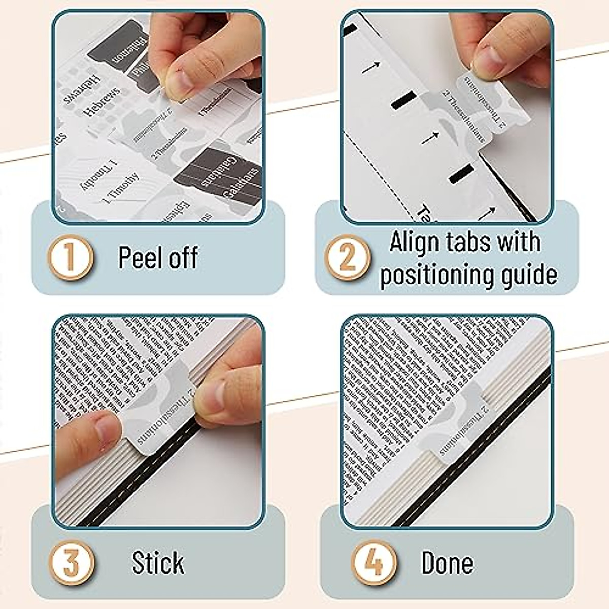 Mr. Pen- Bible Tabs, 75 Tabs, Gray Theme, Laminated Bible Tabs for Women and Men, Bible Tabs for Study Bible, Bible Index Tabs, Bible Book Tabs, Bible Labels Tabs, Mr Pen Bible Tabs