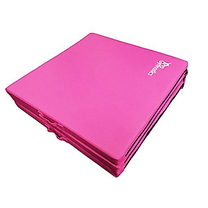 Pro-Gymnastics Gymnastics Mat 2" Thick Tri-Fold Folding Exercise Tumble Mat - with 3 Bar Leg Stretcher Flexibility Stretching Machine for Gymnastics, Yoga, Aerobics, MMA, Home Gym Exercise Workout Mat
