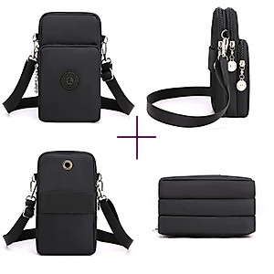 LassZone Women Crossbody Phone Bag Zipper Waterproof Nylon Wallet Cellphone Purse Ladies Shoulder Bag Wristlet Handbag