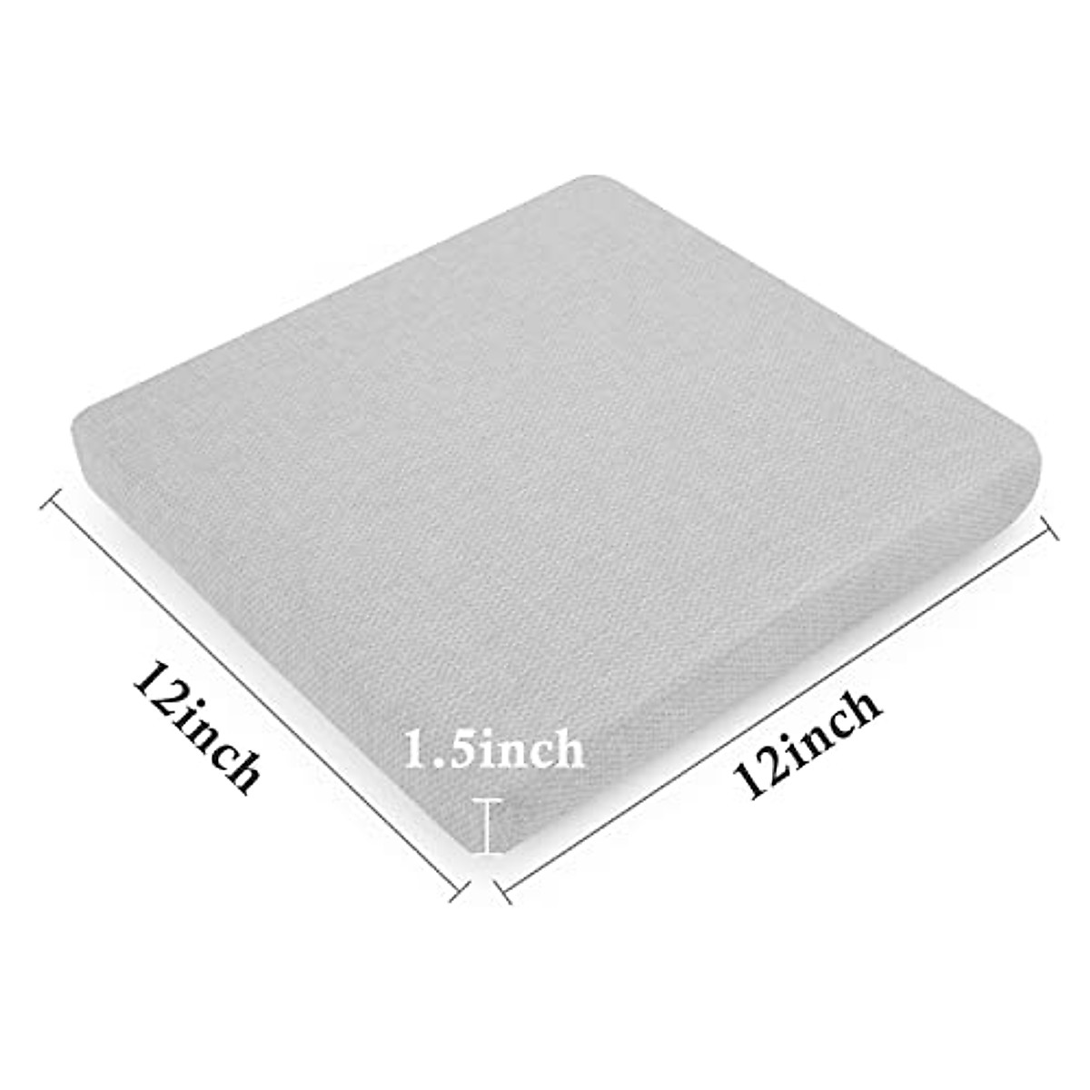 Tromlycs 12x12 Chair Cushion Bar Stool Square Seat Cushion with 4 Velcro Straps Slip Resistant Textured Wooden Metal Small Bar Stool Cover - Gray and White (1 Pack)