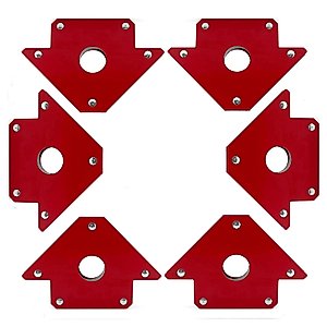 6PC Arrow Welding Magnet, 50LB Strength Magnetic Welding Holder, Welding Magnet Clamps set, 45 90 135 Degree Angle Magnetic Square Tools for Soldering Welding Assembly Pipes Installation