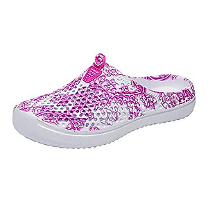 Women Stud Bow Flip-Flops Sandals Beach Flat Rivets Rain Jelly Shoes Hot Pink