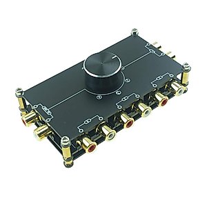 SOLUPEAK 4 in 1 Out RCA Stereo Audio Cable Switch,Source Input Signal switcher selector Splitter Passive Connector Distributor Box