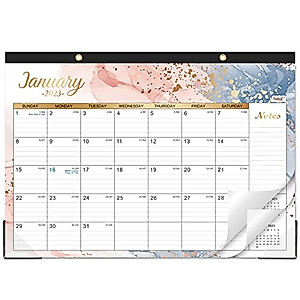 2023 Desk Calendar - Desk Calendar 2023, January 2023 - December 2023, 17" x 12", Wall/Desk Calendar 2023 with Protector Corner, Thick Paper, Large Blocks, Perfect Desk Calendar for Organization