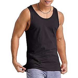 Hanes Originals Tri-Blend Top, Lightweight Men, Sleeveless Tank Shirt, Black