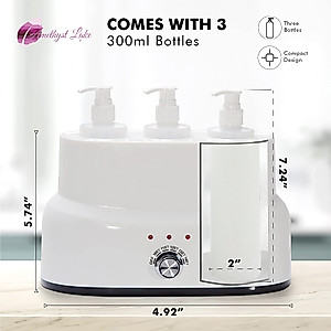 AMETHYST LAKE Oil Warmer Dispenser, Plug-in Electric Warmer Oil Dispenser, 3-Bottles Lotion Warmer, Message Oil Heater for Home & Professional Spa Supplies.