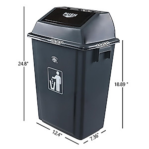 Rosebloom 13 Gallon Kitchen Trash Can with Swing Top, Plastic Swing Top Garbage Can, 4 Packs