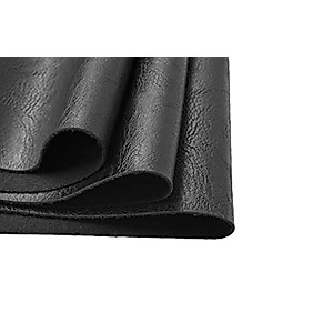Wento Thick 1 Yard Faux Leather Fabric Soft Skin Grain PU Leather Fabric for Furniture Cover Reupholster Sofa Chairs Cushiones Vinyl Upholstery Fabric (1yard,Black)