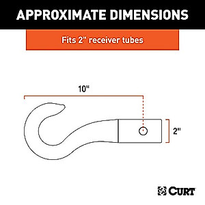 CURT 45500 Forged Tow Hook Trailer Hitch Ball Mount, Fits 2-Inch Receiver
