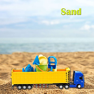 Qcar Dump Trailer Truck Vehicles Toys,1:50 Scale Dump Truck with Trailer, Toy Trucks for Kids