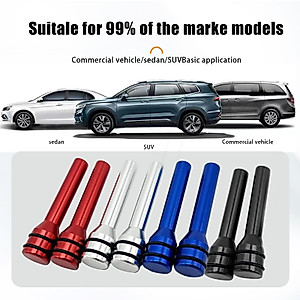 Crynod 4 PCS Car Door Lock Knobs, 0.4In x 1.9In Metal Vehicle Control Post Pins Replacements, Universal Automobile Interior Door Lock Knob Accessories for Cars Trucks SUVs Vans (Red)