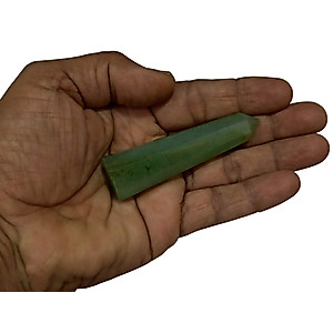 WholesaleGemShop 3 Inch Green Aventurine Gemstones Obelisk Tower Jumbo Facet Aura Rock Crystal Natural Polished Earth Wand Spirit
