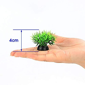 Smoothedo-Pets Aquarium Plants Fish Tank Decorations Small Size/10pcs Set Plastic Artificial Plant Goldfish Waterscape Fish Hides for Small Fish Tank/Bowl (10pcs-B-Set)