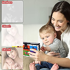 Dr.Rapeti Tummy Time Floor Mirror for Baby Infant Toddler Kids Black and White High Contrast Baby Toy with Teethers Floor Activity Toy Washable Non-Toxic