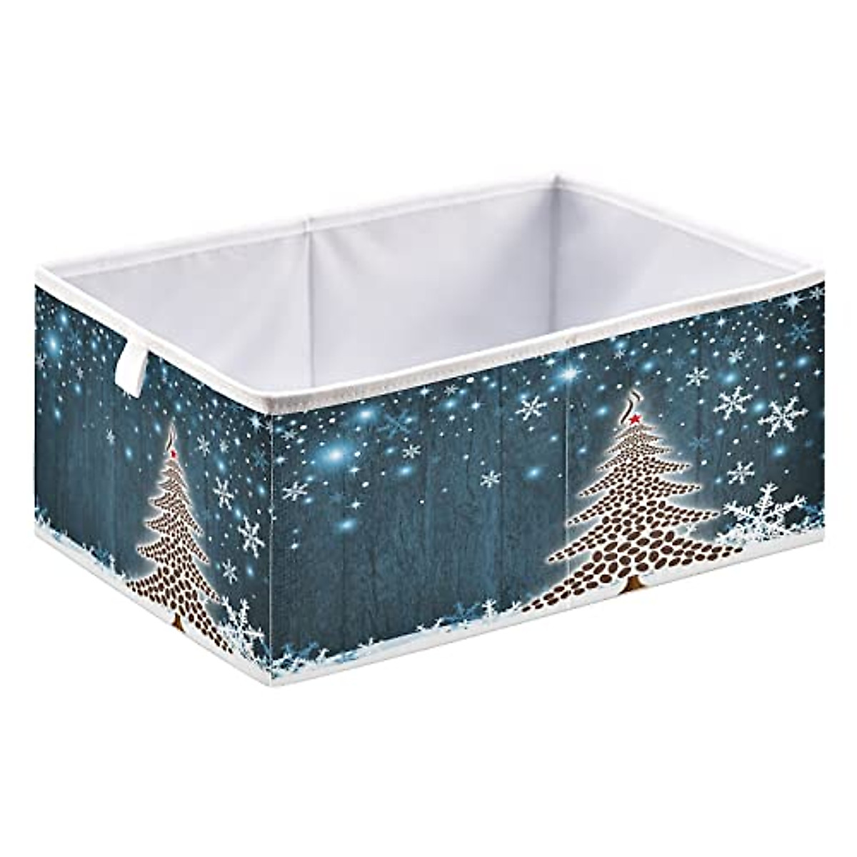 Kigai Christmas Tree Storage Baskets, 16x11x7 in Collapsible Fabric Storage Bins Organizer Rectangular Storage Box for Shelves, Closets, Laundry, Nursery, Home Decor