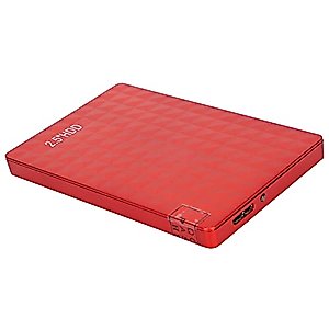 GOWENIC External Hard Drive HDD, Ultra‑Thin Portable Hard Drive SSD, Mirco USB3.0 External Hard Drive HDD Suitable for OS X/XP / Win7 / Win8 / Win10 / Linux (Red)(500GB)
