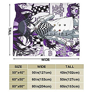 EISVALAYA Danganronpa Flannel Throw Blanket Lightweight Comfy Fluffy Warm Cozy Plush Cover Soft Queen Bed Twin Sofa Office (Danganronpa Kokichi Ouma, Medium 6050in)