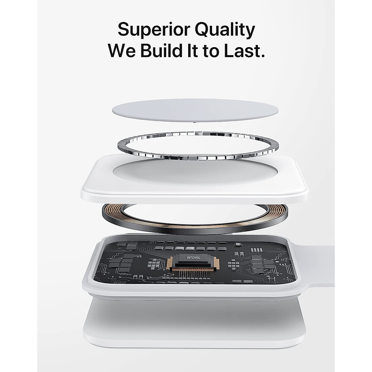 Intoval Foldable Wireless Charger, Magnetic 3 in 1 Charging Station, Fast Wireless Charging for Travel, for iPhone 15/Pro/Max/14/Pro/Max/Plus, Apple Watches, AirPods 3/Pro 2(M3,White)