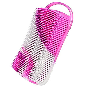 Healifty 3pcs Bath Massage Brush Scalp Shampoo Brush Silicone Scalp Massager Bath Scrubber Exfoliating Body Scrubber Body Brush Hair Wash Brush Women Body Scrubber Bath Brushes Square Man