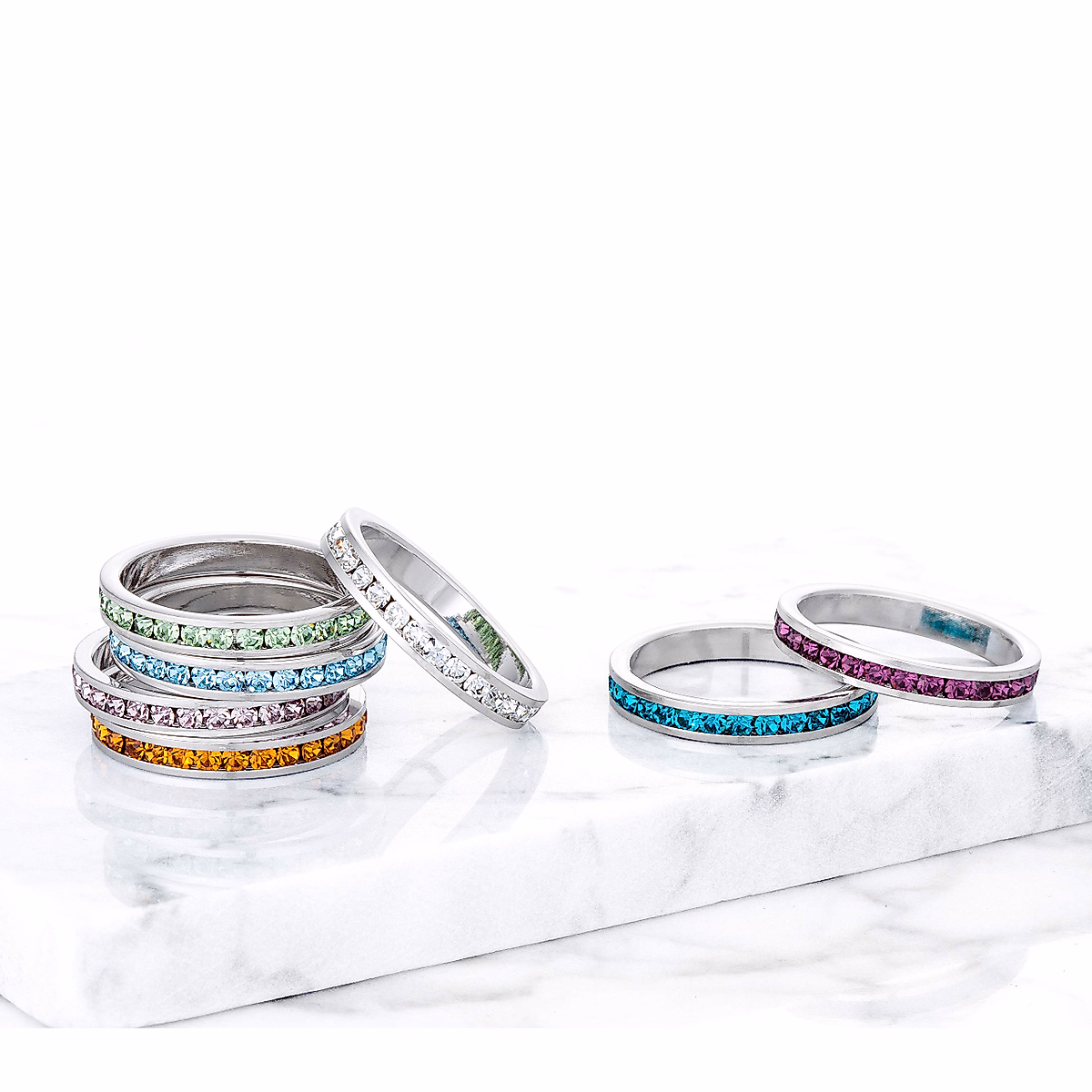 Kate Bissett Stylish Birthstone Stackables Swarovski Crystal Yellow -November Size 07