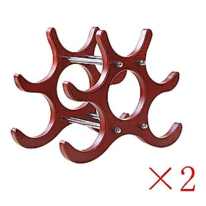 European Style Creative Solid Wood Wine Rack Room Decoration Flexible Placement Multiple Bottles (2 Packs) J1113, PIBM