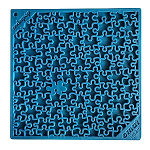 SodaPup Jigsaw eMat – Durable Lick Mat Feeder Made in USA from Non-Toxic, Pet-Safe, Food Safe Rubber for Mental Stimulation, Avoiding Overfeeding, Fresh Breath, Digestive Health, Calming, & More