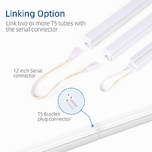 LELEJU LED Shop Light 2FT, 1100lm, 6000K, 10W, LED Under Cabinet Lights and T5 Led Light Fixture, Under Cabinet Lighting, Corded Electric with ON/Off Switch (Pack of 2)
