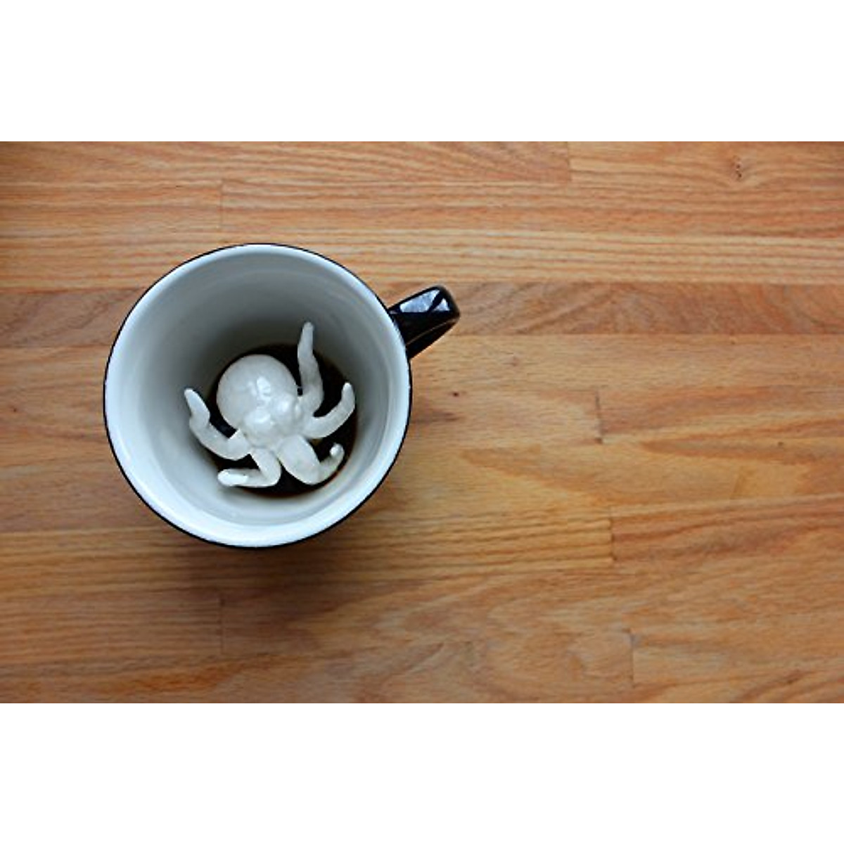 CREATURE CUPS Cthulhu Ceramic Cup (11 Ounce, Black Exterior) - Creepy Cups - Hidden Animal Inside Mug - Birthday, Halloween, Spooky Gift for Coffee & Tea Lovers